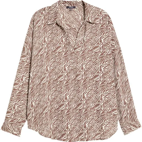 NYDJ Becky Recycled Polyester Georgette Blouse - Zebra Java
