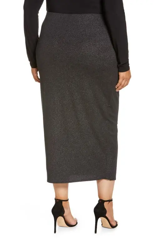 OPEN EDIT Draped Sparkle Midi Skirt