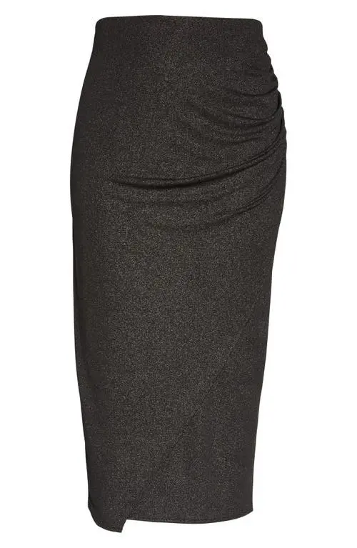 OPEN EDIT Draped Sparkle Midi Skirt