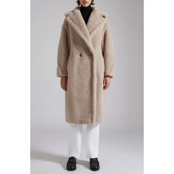 Max Mara Tedgirl Oversized Alpaca Blend Coat - Beige