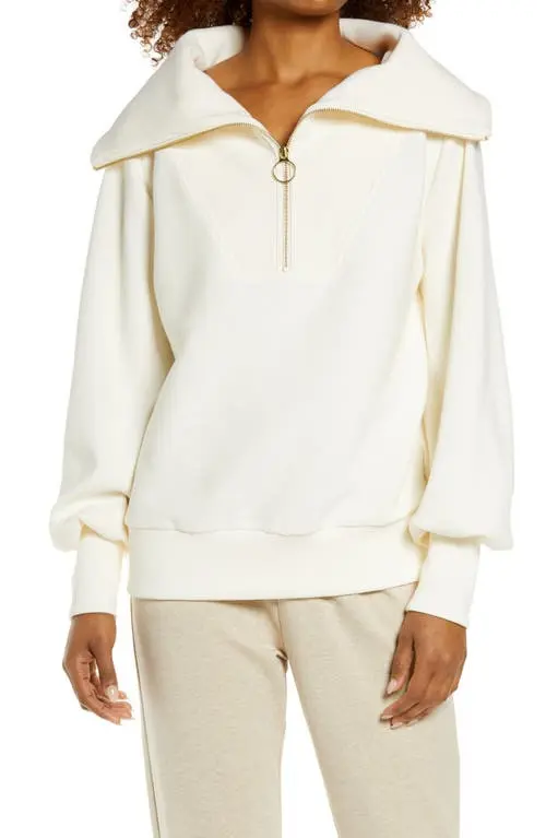 Varley Vine Ottoman Half Zip Pullover - Ivory