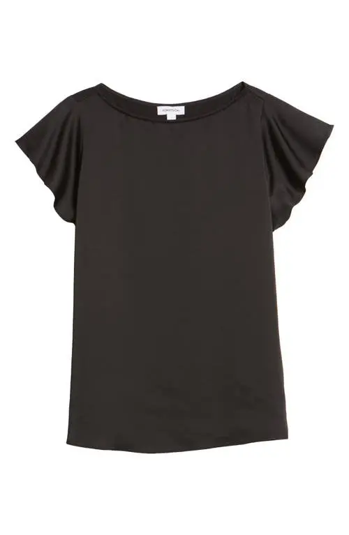 Nordstrom Ruffle Sleeve Blend Satin Top