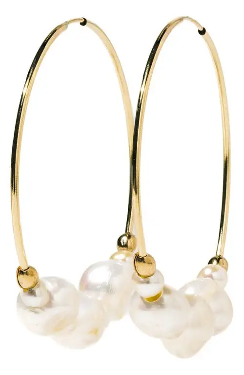 CHILD OF WILD Tefnut Freshwater Pearl Hoop Earrings - Gold