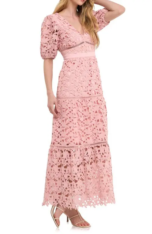 Endless Rose Puff Sleeve Tiered Lace Maxi Dress In Blush - 25% Off |  Editorialist
