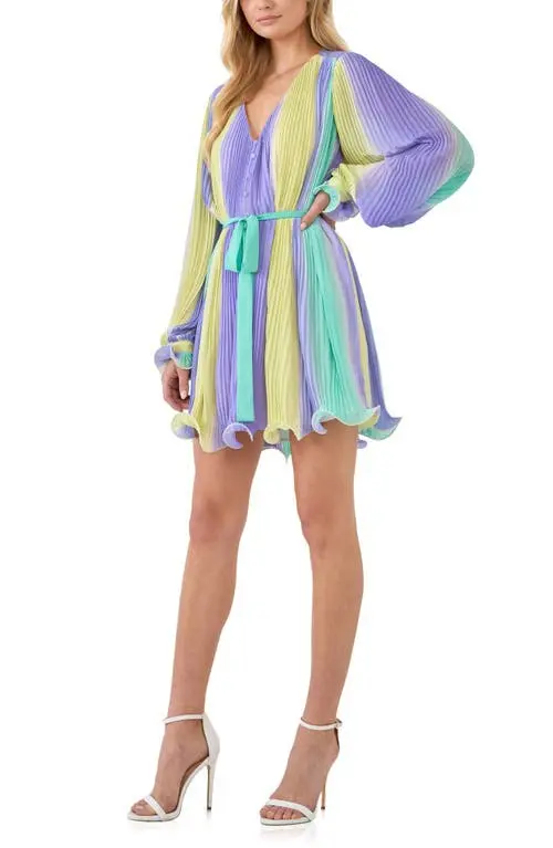Endless Rose Stripe Pleated Mini Dress
