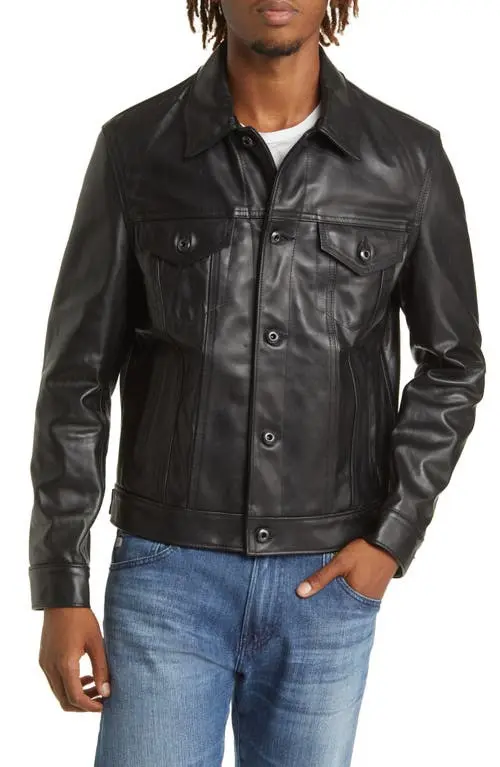 SCHOTT Naked Cowhide Leather Trucker Jacket