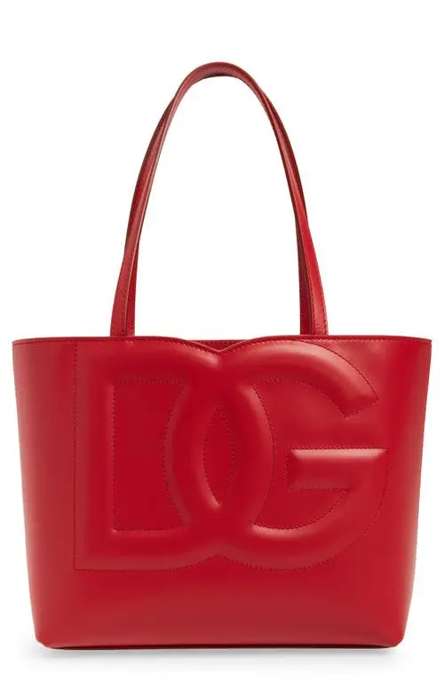 Dolce & Gabbana Small Dg Logo Leather Tote