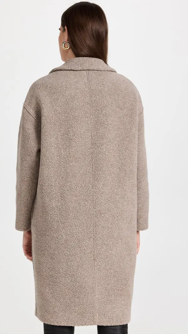 Harris Wharf London Dropped Shoulder Boucle Coat - Taupe