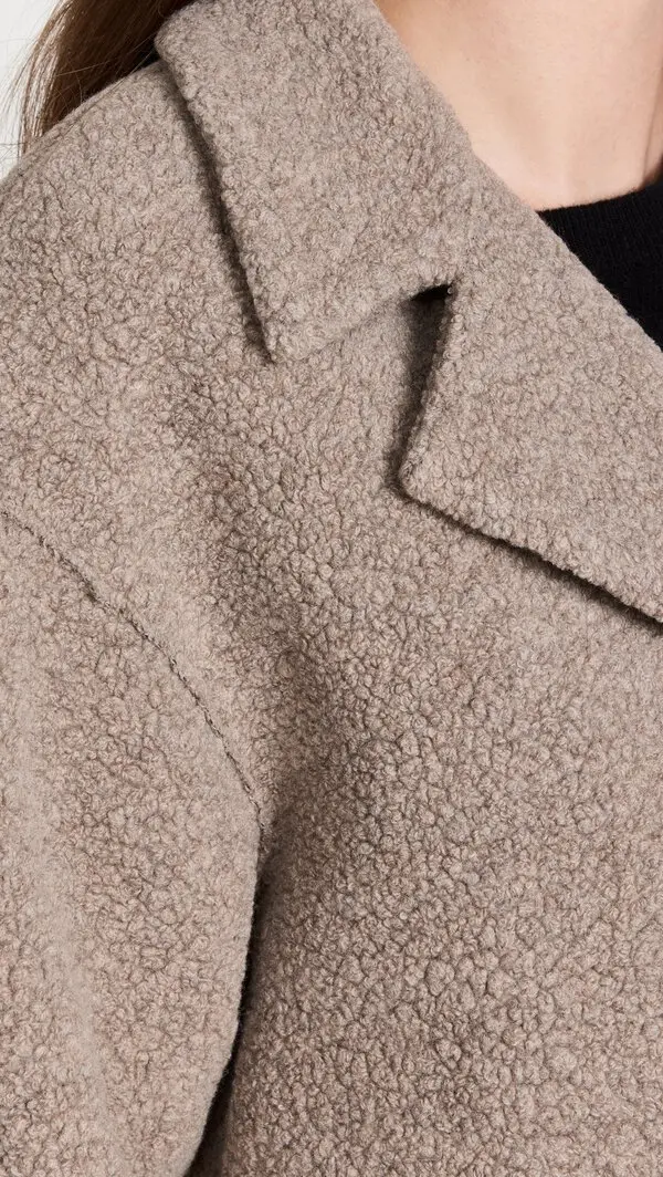 Harris Wharf London Dropped Shoulder Boucle Coat - Taupe