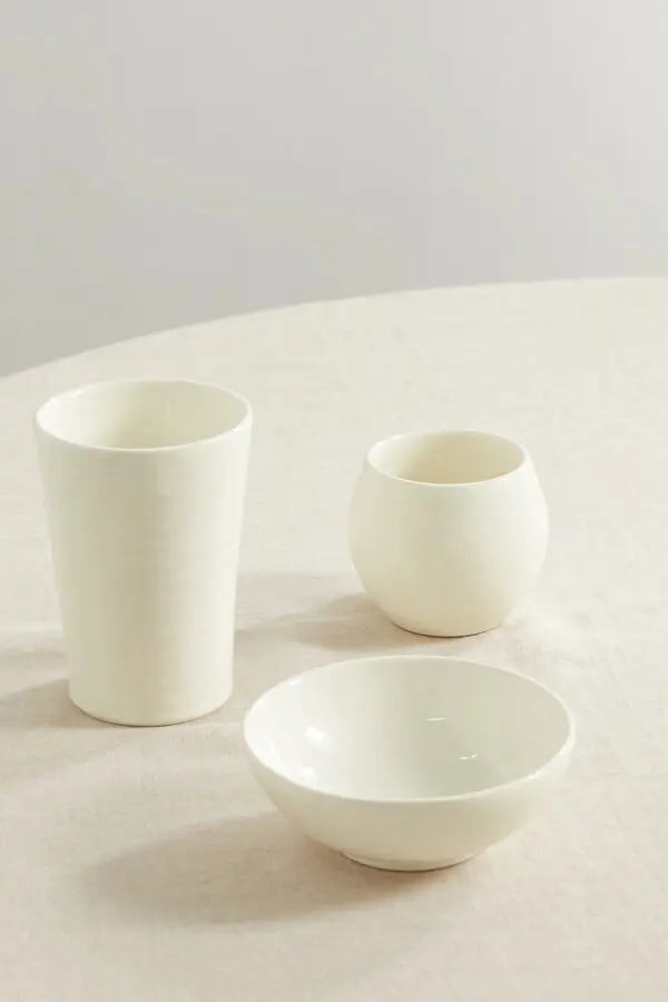 Brunello Cucinelli Set Of Three Ceramic Bowls - Off-white
