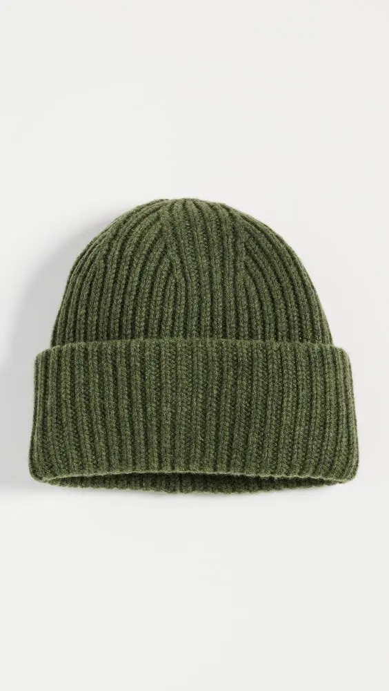 Carolina Amato Ribbed Beanie - Avocado
