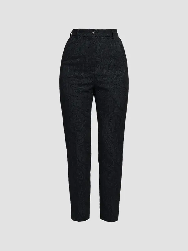 Dolce & Gabbana Jacquard Skinny Suiting Pants - Nero