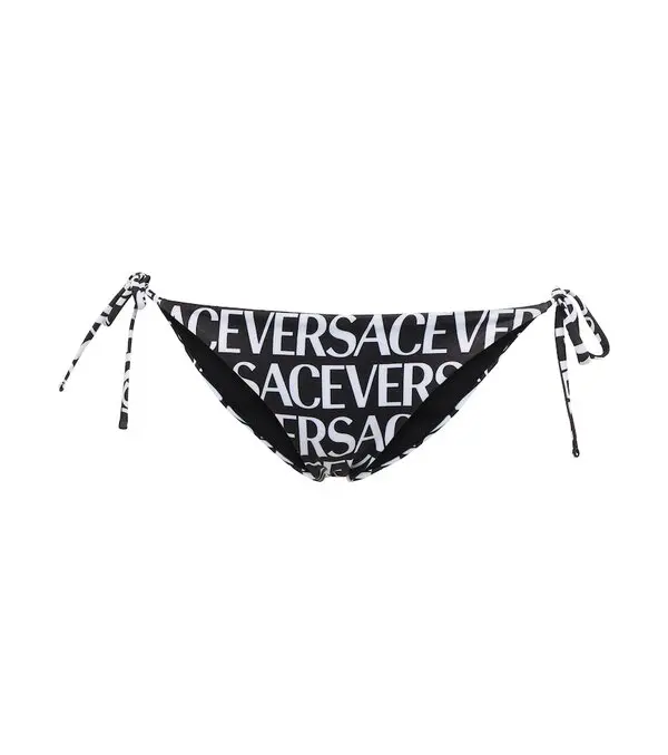 Versace Logo Bikini Bottom - Black