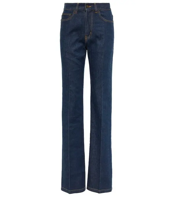 Saint Laurent Clyde High-rise Straight Jeans