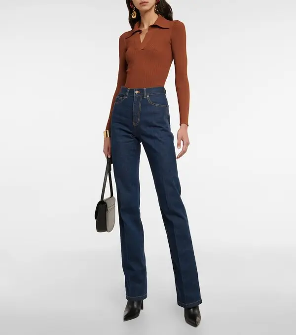 Saint Laurent Clyde High-rise Straight Jeans