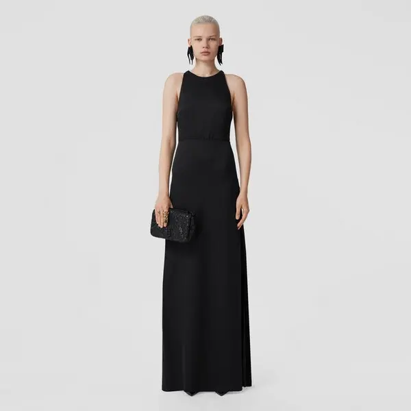 Burberry Sleeveless Silk Satin Gown