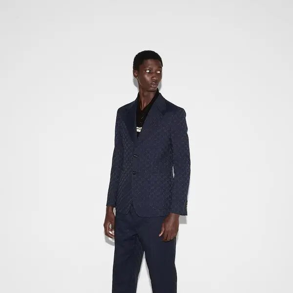 Gucci Gg Cotton Blend Formal Jacket