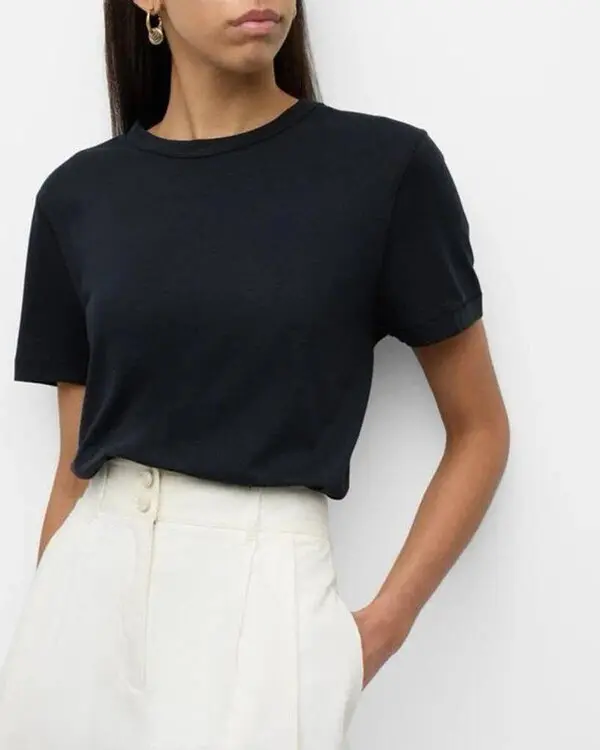 Majestic Filatures Lyocell Cotton Crewneck Tee - Black