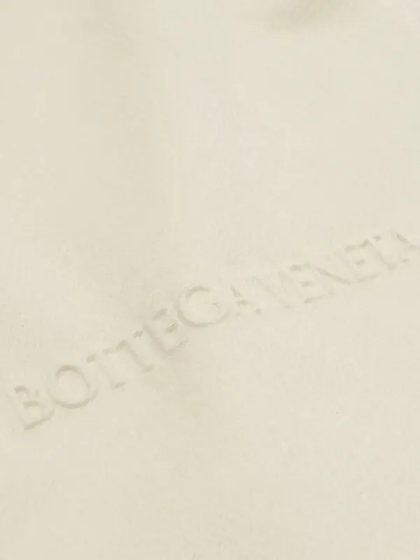 Bottega Veneta White Fringed Embossed Cashmere Scarf