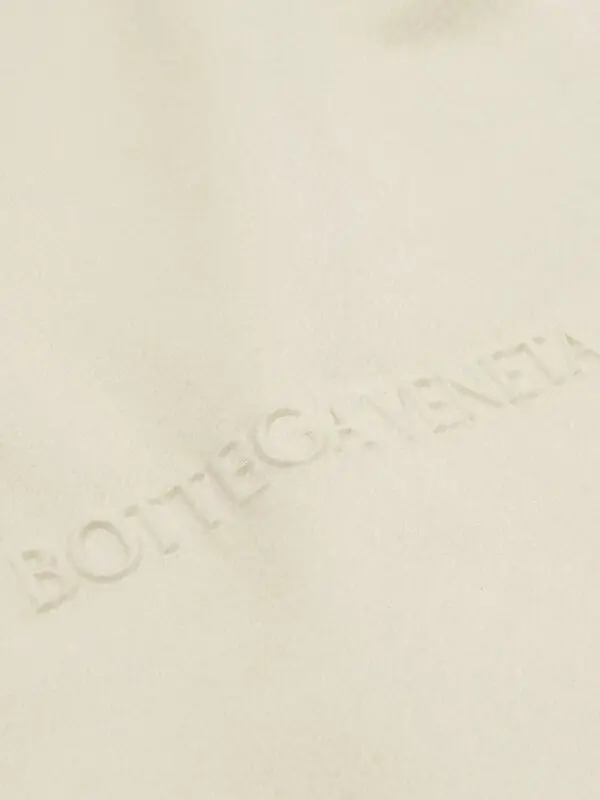 Bottega Veneta White Fringed Embossed Cashmere Scarf