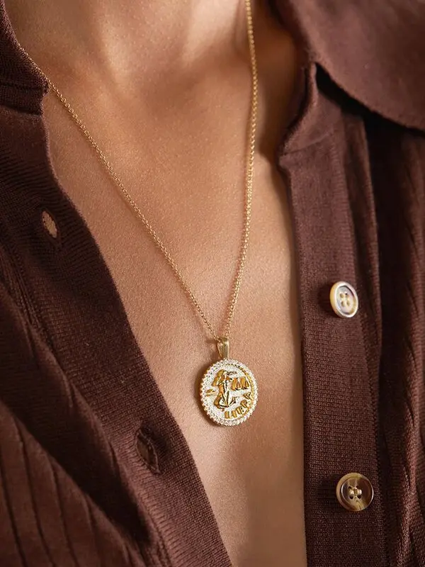 ANITA KO Zodiac Large 18-karat Gold Diamond Necklace
