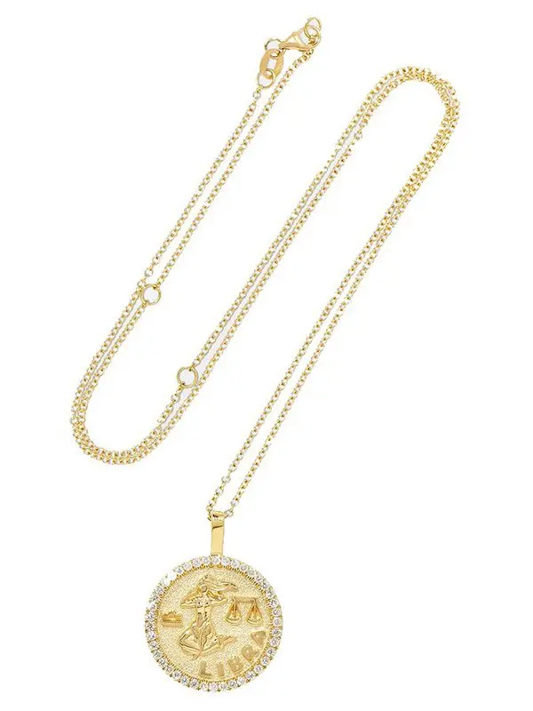 ANITA KO Zodiac Large 18-karat Gold Diamond Necklace