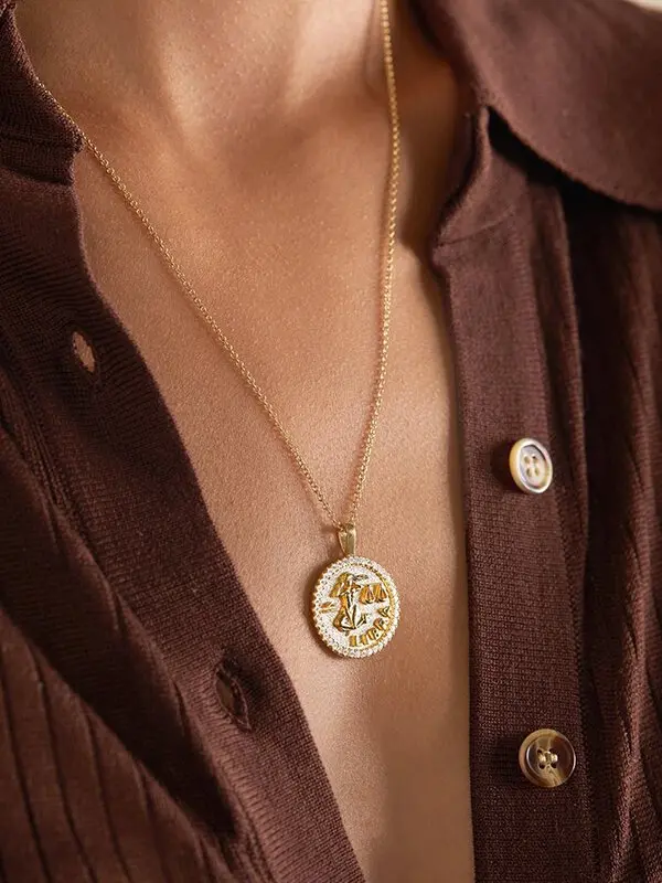 ANITA KO Zodiac Large 18-karat Gold Diamond Necklace
