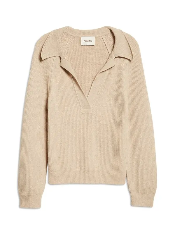 Nanushka Bambi Polo Neck Ribbed Sweater