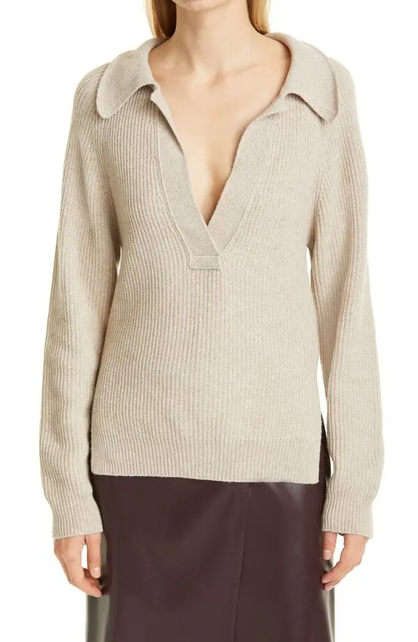 Nanushka Bambi Polo Neck Ribbed Sweater