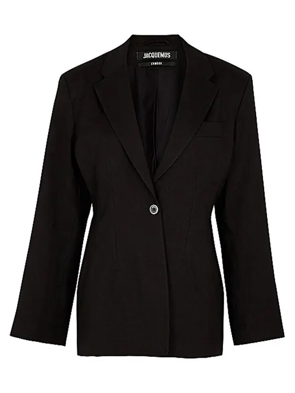 Jacquemus La Veste Vovio Black Woven Blazer