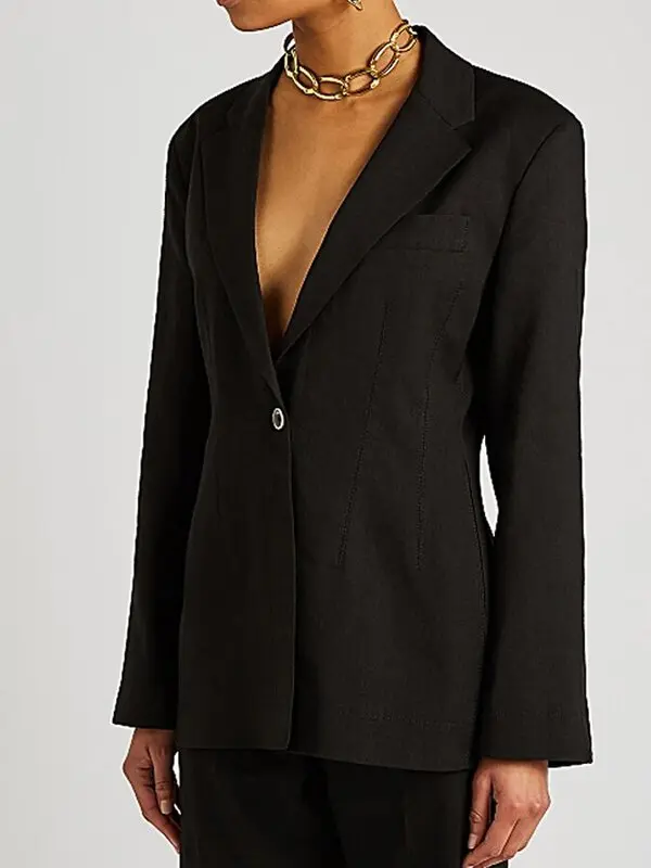 Jacquemus La Veste Vovio Black Woven Blazer