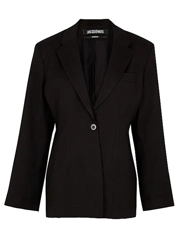 Jacquemus La Veste Vovio Black Woven Blazer