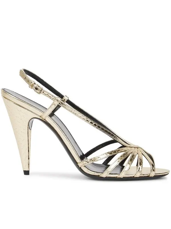 Saint Laurent Romy 95 Gold Ayers Sandals
