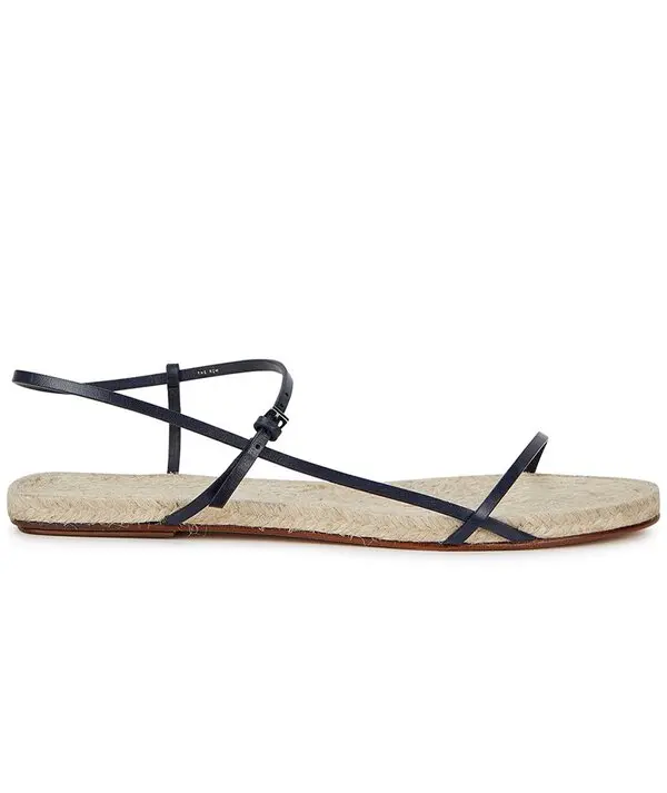 THE ROW Bare Navy Leather Sandals