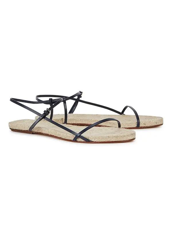 THE ROW Bare Navy Leather Sandals