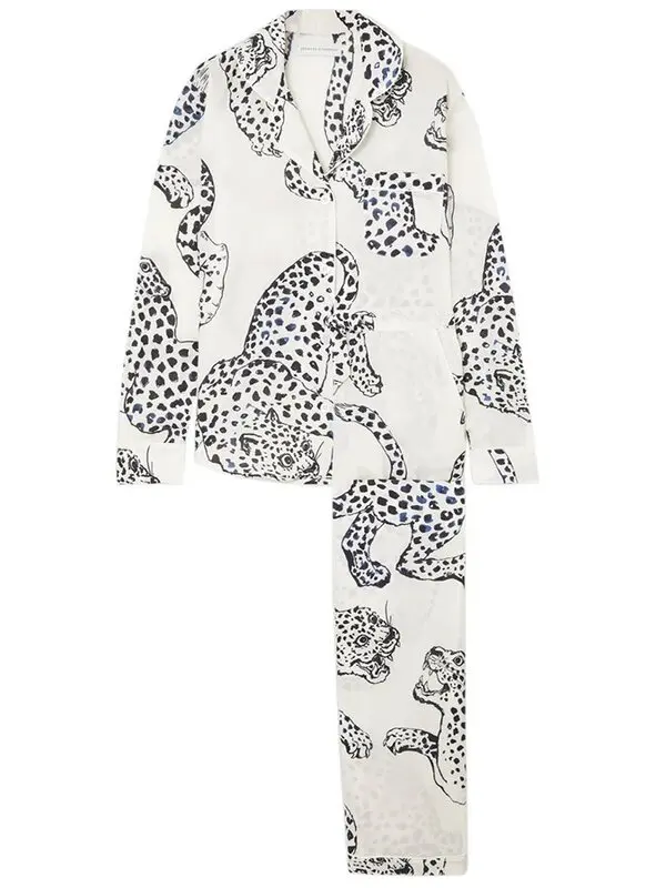 Desmond & Dempsey Jag Printed Organic Cotton Pajama Set