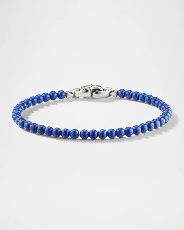 David Yurman 4mm Spiritual Bead Bracelet - Blue Lapis