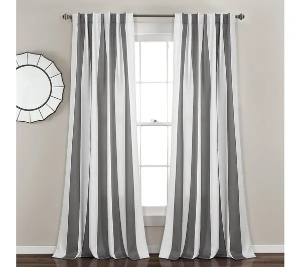 LUSH DECOR Wilbur Stripe Light Filtering 52' X 84' By - One-color