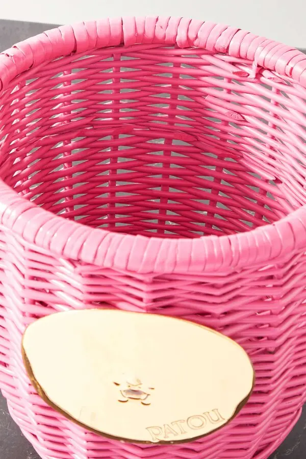 PATOU Embellished Wicker Bucket Bag - Bubblegum
