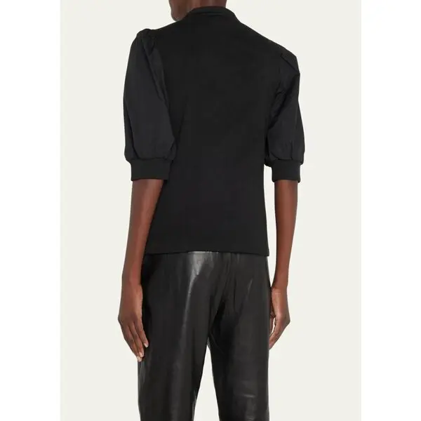Veronica Beard Coralee Knit Button-front Top - Black