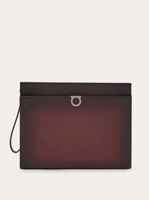 FERRAGAMO Gancini Pouch - Red
