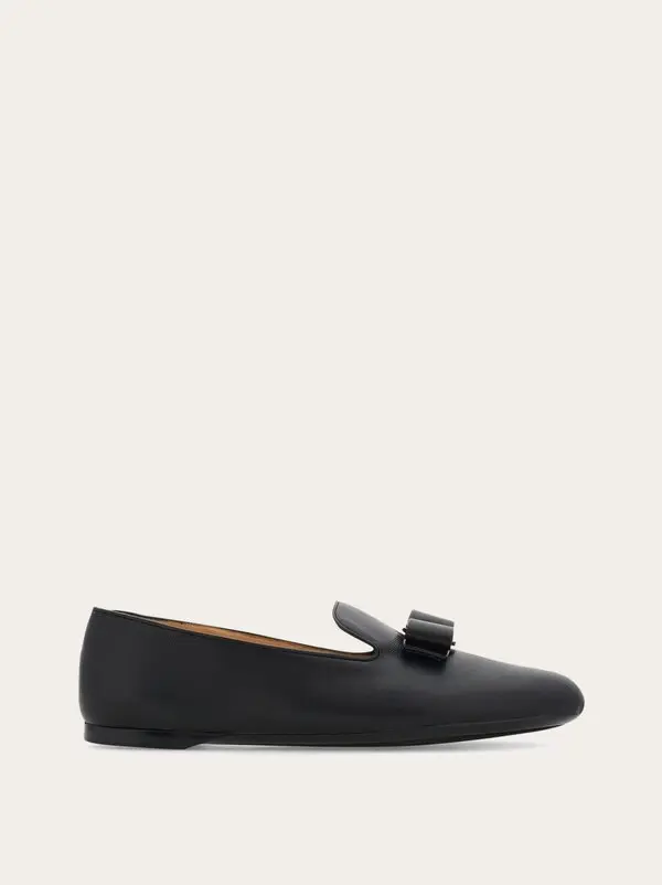 FERRAGAMO Vara Bow Loafer In Nappa Leather - Black