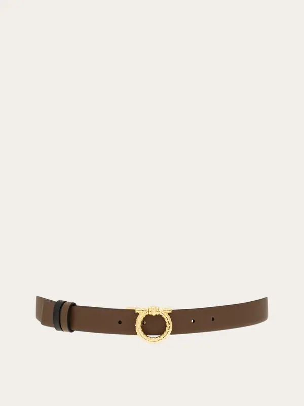 FERRAGAMO Adjustable And Reversible Gancini Belt - Brown