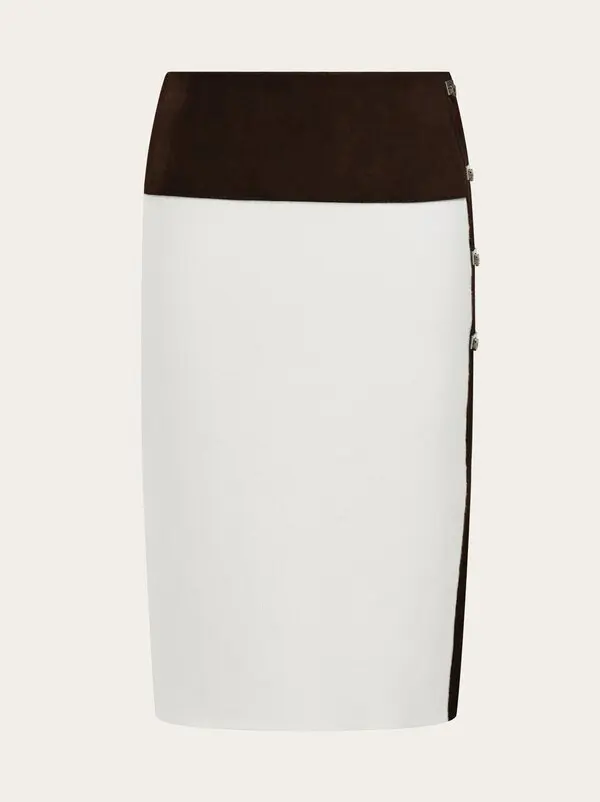FERRAGAMO Knitted Wrap Skirt - White