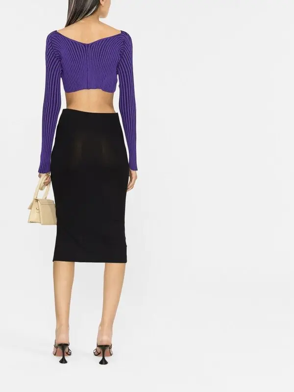 Jacquemus La Maille Pralu Cropped Cardigan - Purple