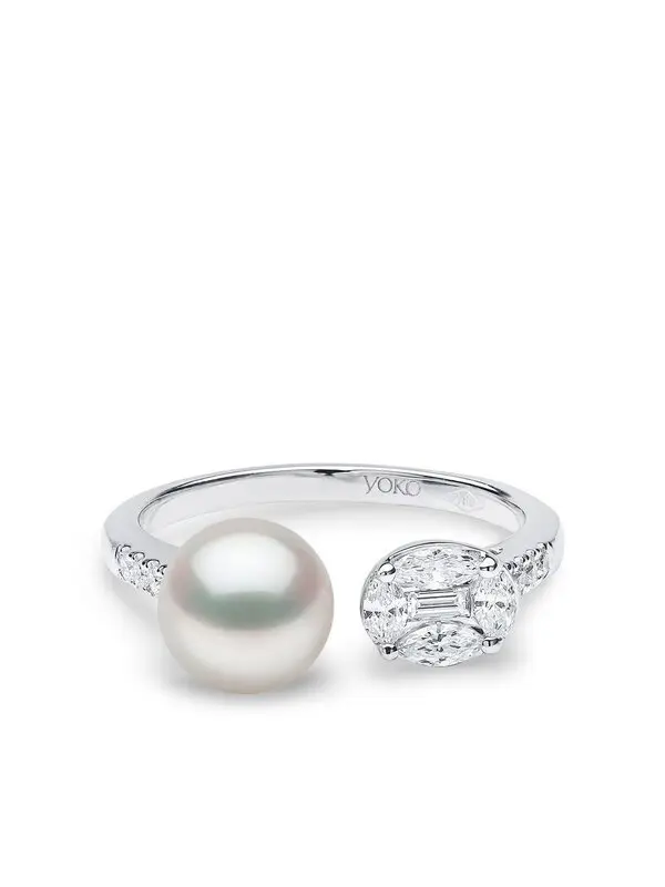 Yoko London 18kt White Gold Starlight Pearl And Diamond Ring - Silver