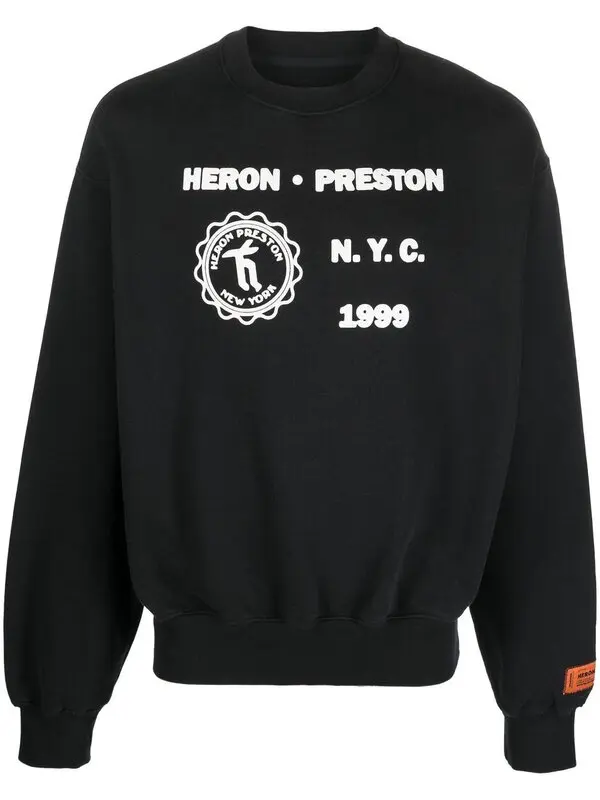 Heron Preston Medieval Heron Print Sweatshirt - Black