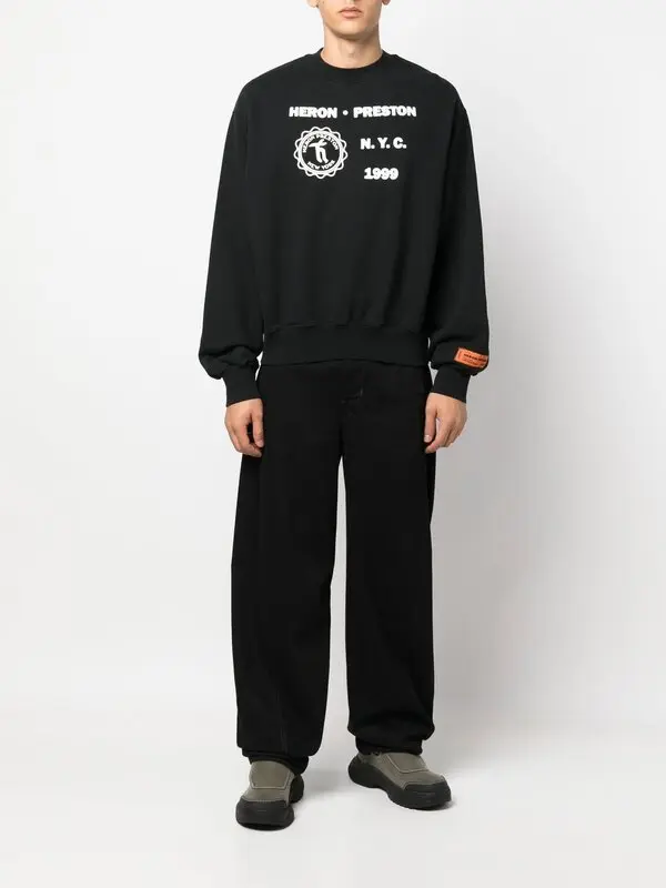 Heron Preston Medieval Heron Print Sweatshirt - Black