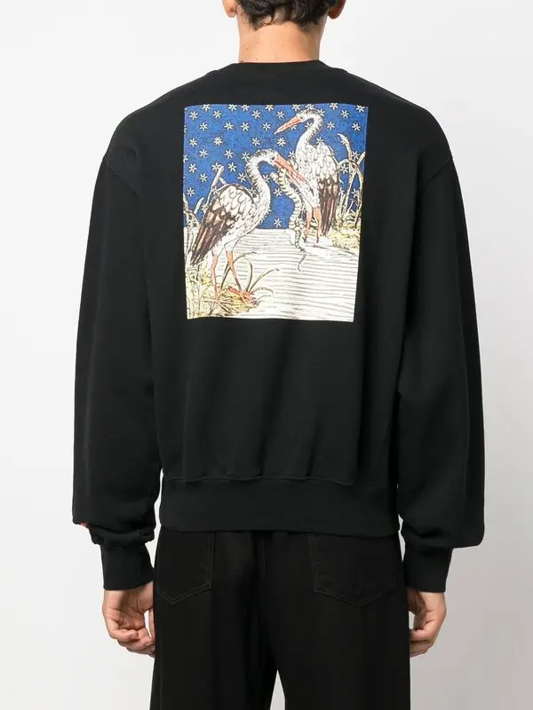 Heron Preston Medieval Heron Print Sweatshirt - Black