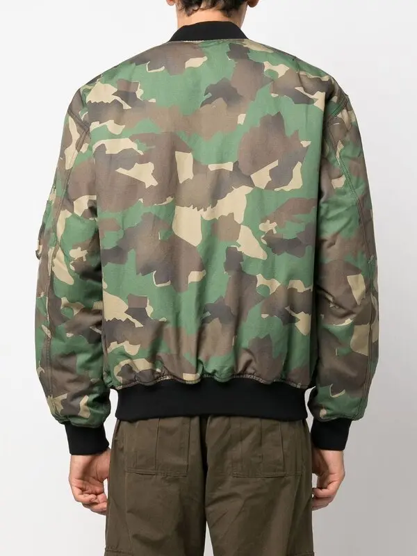 Heron Preston Camouflage Print Bomber Jacket - Green